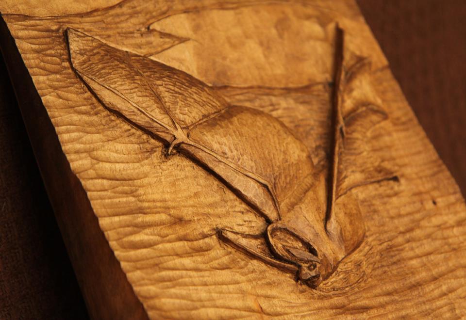 Bat Wood carving | Bedfordshire Bat Group